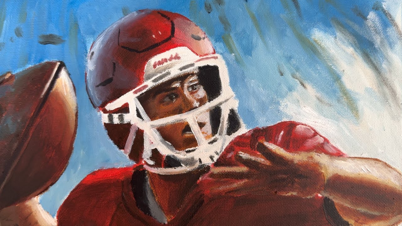 ASMR Oil Painting Finale | Detailing Around Quarterback Helmet Cage ...