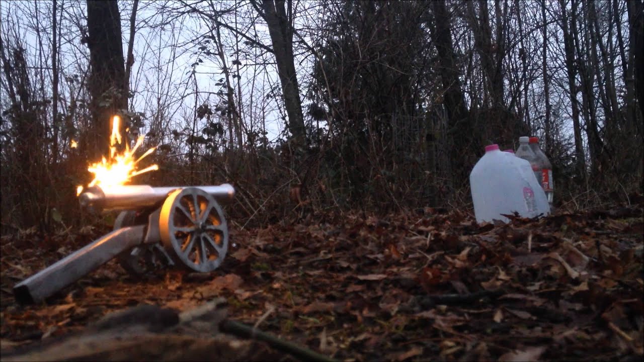 Homemade Mini Cannon Shooting - YouTube