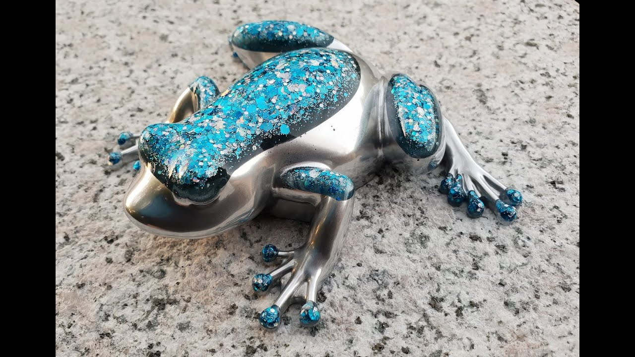 #360 - Amazing resin frog with glitter and silver - YouTube