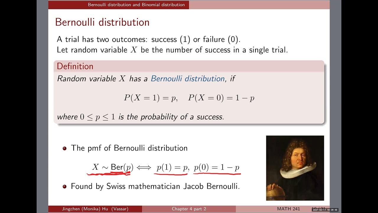 [Chapter 4] #10 Bernoulli distribution - YouTube