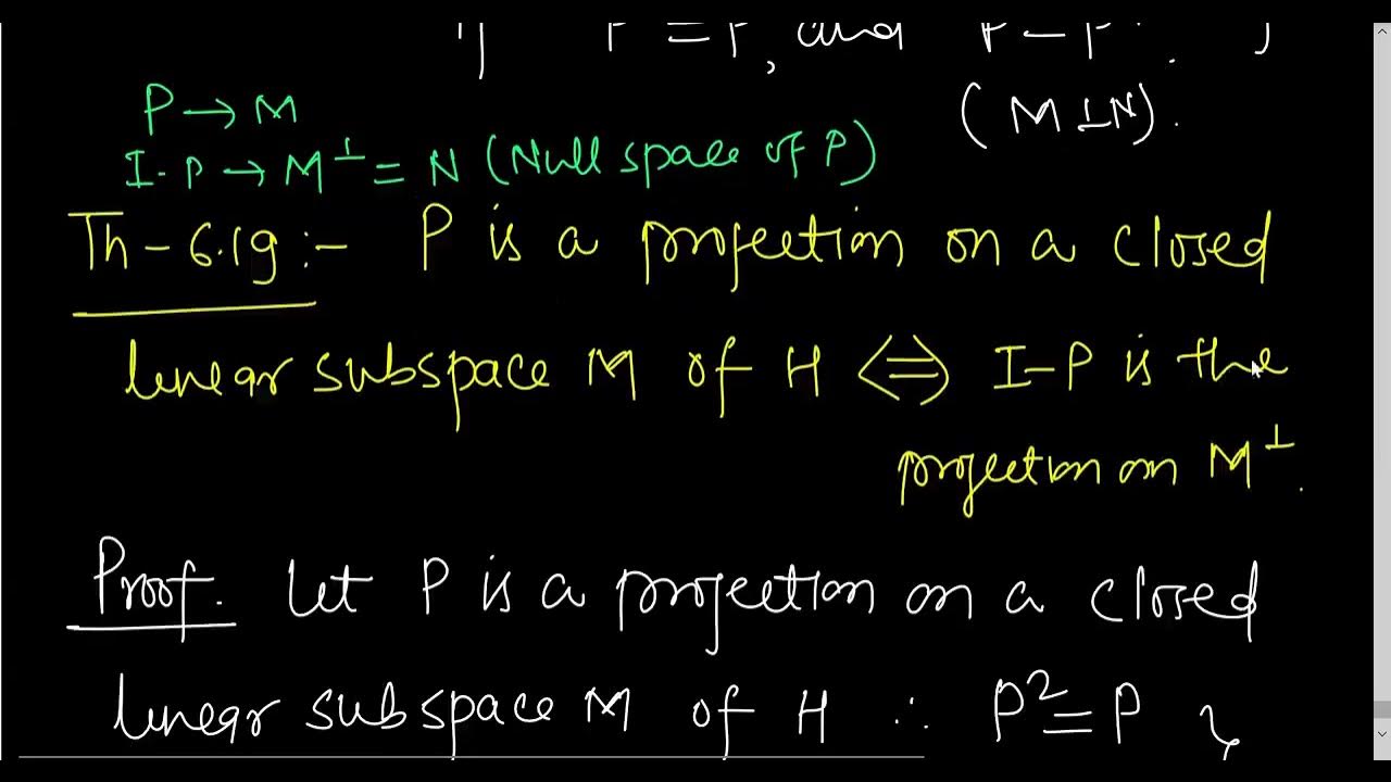 Projection on Hilbert space - YouTube