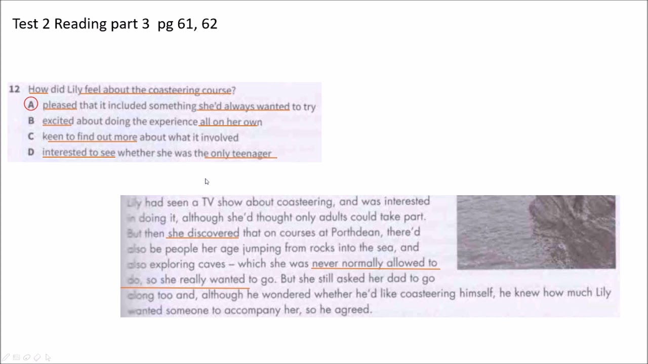 PET Test 2 reading part 3 - YouTube