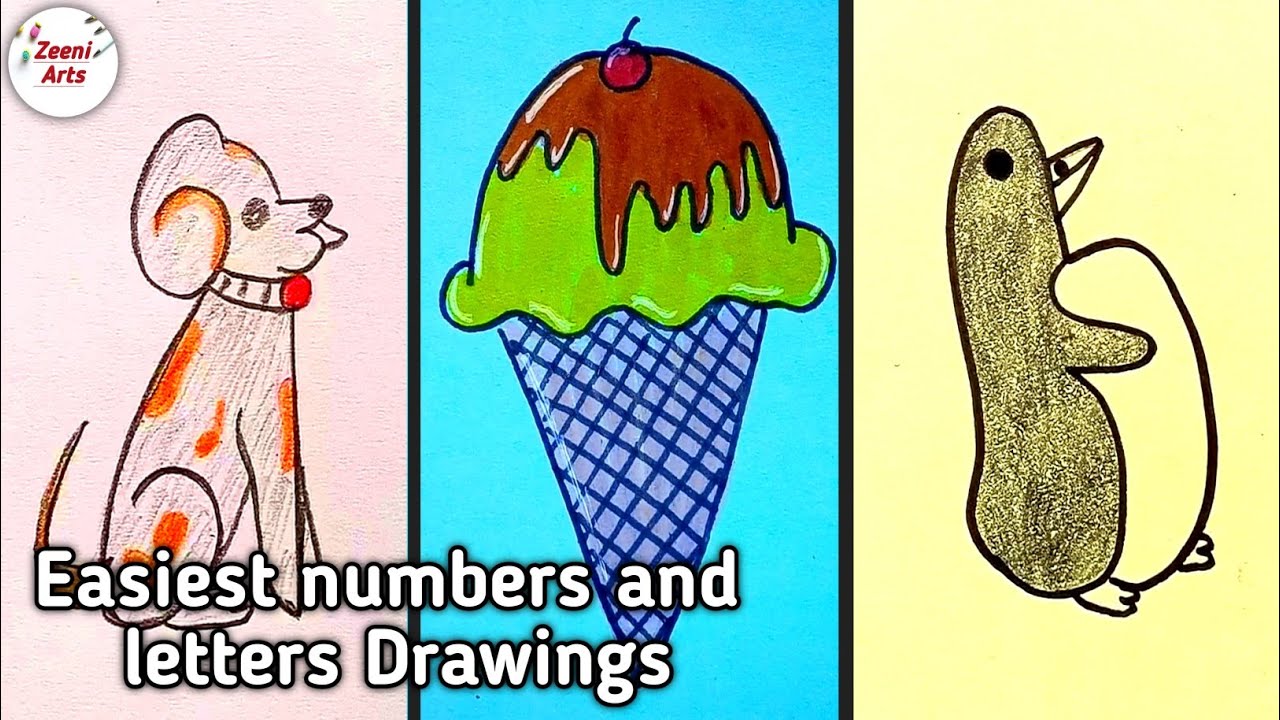 easy numbers and letters Drawings #draw #art #simpledrawing #us # ...