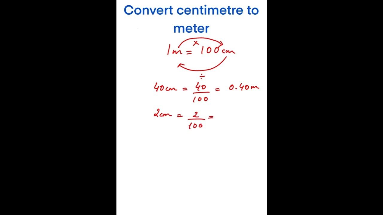 Convert centimeter to meters || how to convert cm to m - YouTube