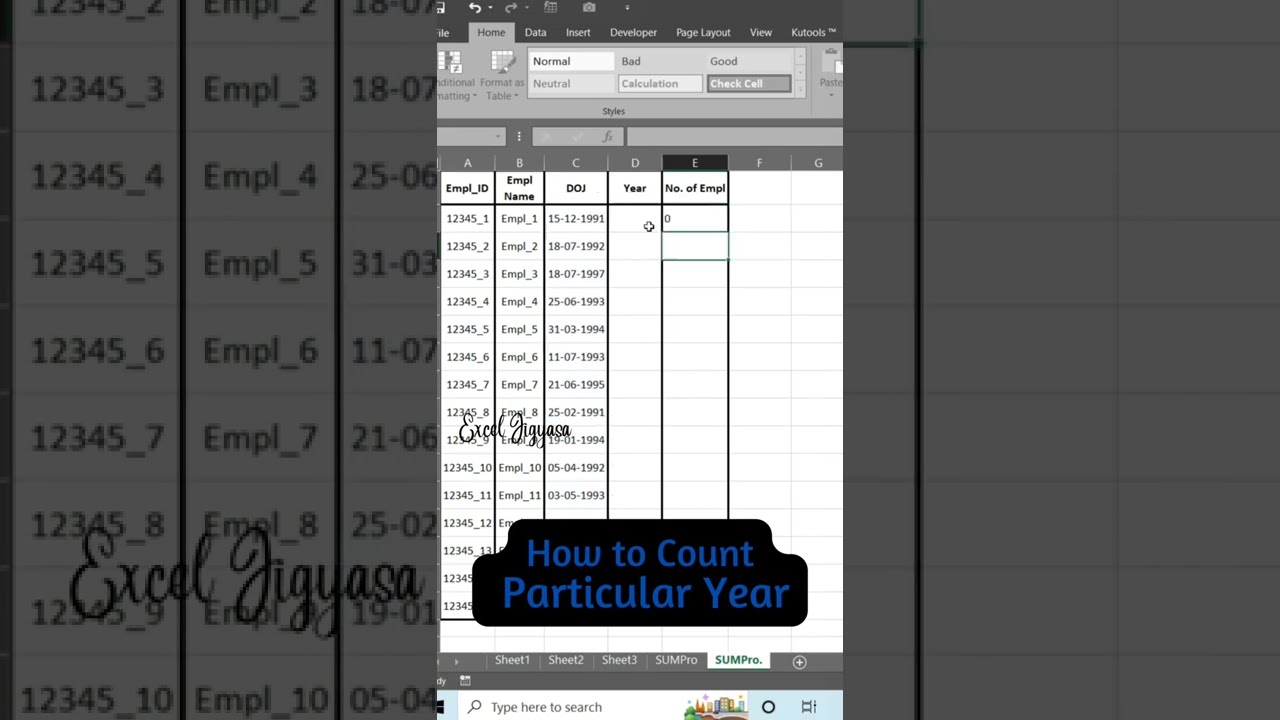 How To Count A Particular Year In Excel SUMPRODUCT Function In Excel How To Count A Particular Year In Excel SUMPRODUCT Function In Excel