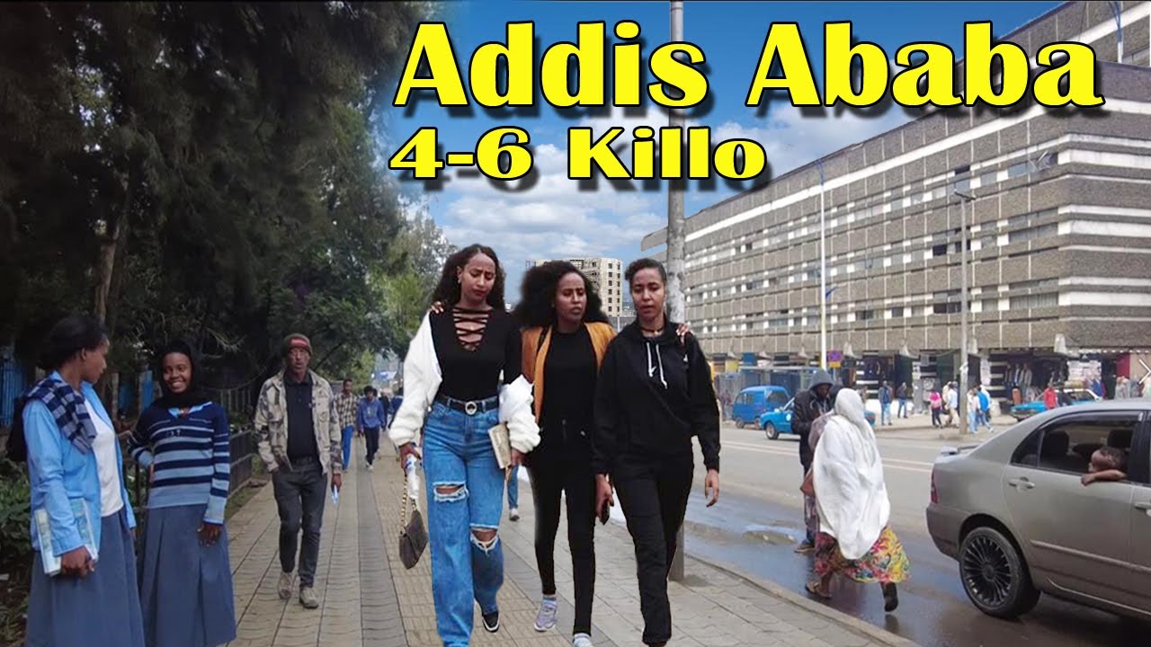 (አምስት ኪሎ) 4K Walking Tour Arat killo to Sidist Killo Addis Ababa - YouTube