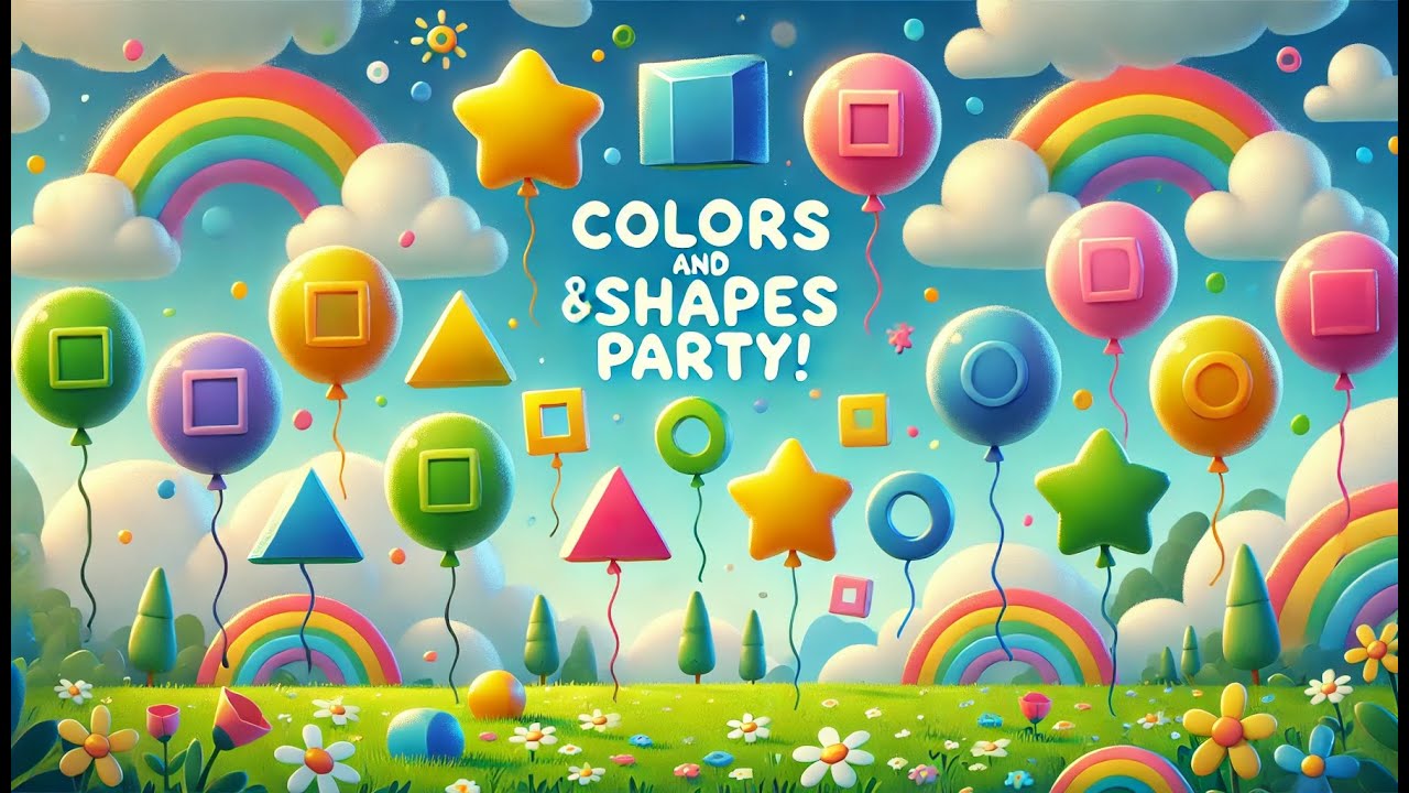 "Colors and Shapes Party! Learn with Cute Balloons!"🎨🎈 - YouTube