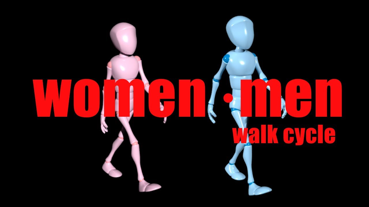 『Womwn＆Men walk cycle』3D Animation Demo Reel / RyuichiBushimata - YouTube