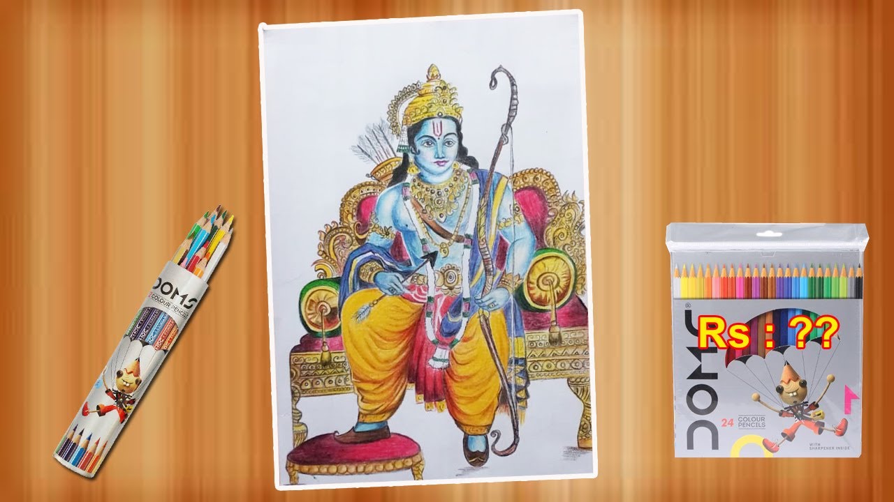 Lord shri ram drawing | Ram color pencil sketch | try to domes colour ...