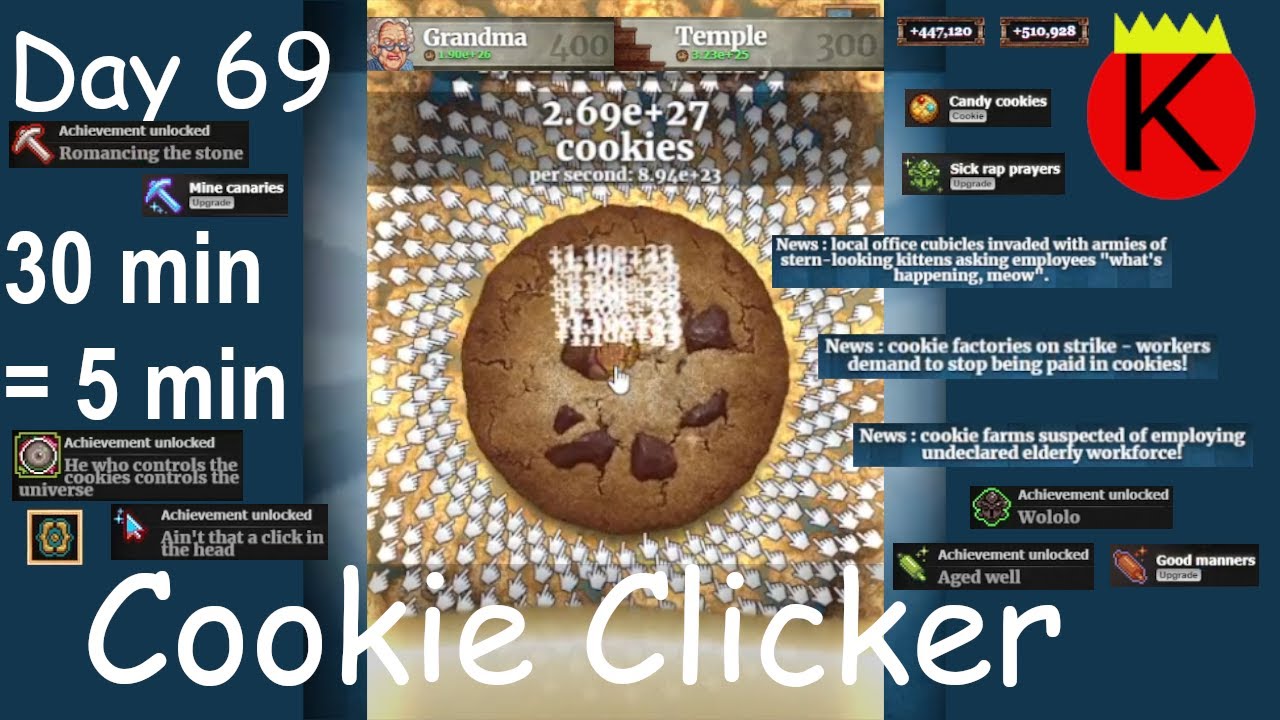 30 Minutes of Cookie Clicker in 5 Minutes | Day 69 - YouTube