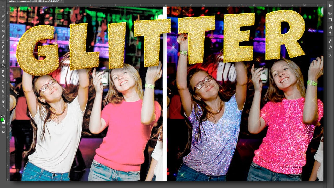 GLITTER EFFECT IN PHOTOSHOP: glitter photoshop tutorial (basic glitter ...
