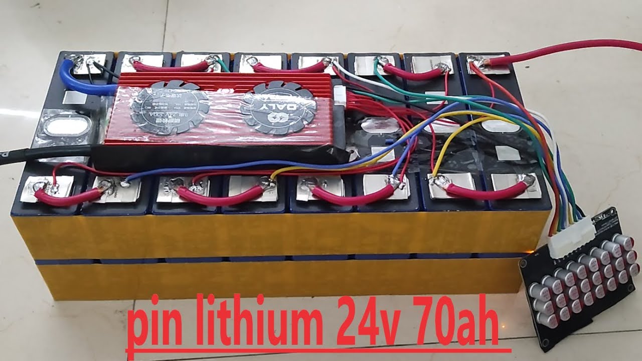 trọn bộ pin lithium 24v 70ah lưu trữ năng lượng mặt trời giá chỉ 6tr5 - YouTube