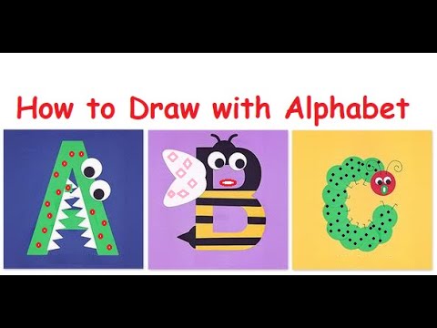 How to draw with alphabet A - Fun with Alphabets - Drawing for kids ...