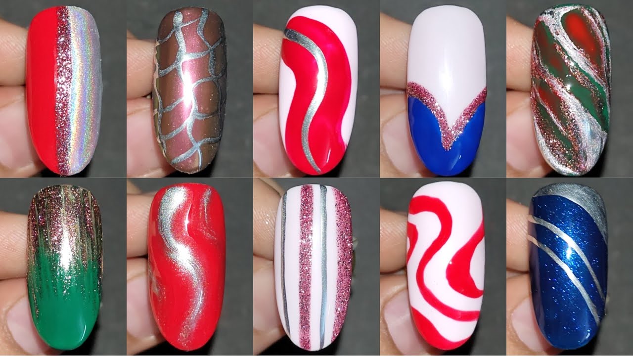 Linear Painting Gel Nail art ideas tutorial Bornpretty Metallic Linear ...