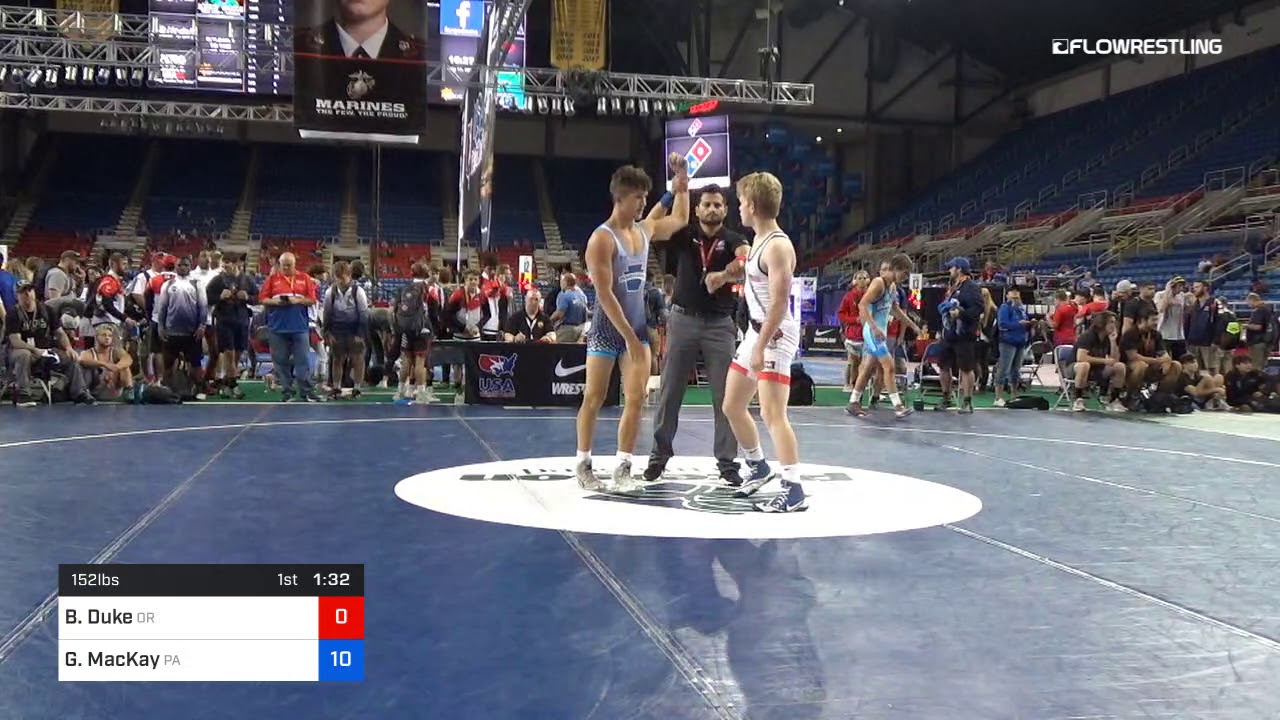 152 Lbs Rnd Of 64 Brayden Duke Oregon Vs Grant MacKay Pennsylvania ...