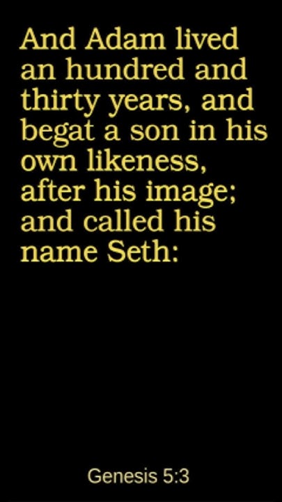 Genesis 5:3 - King James Version - YouTube