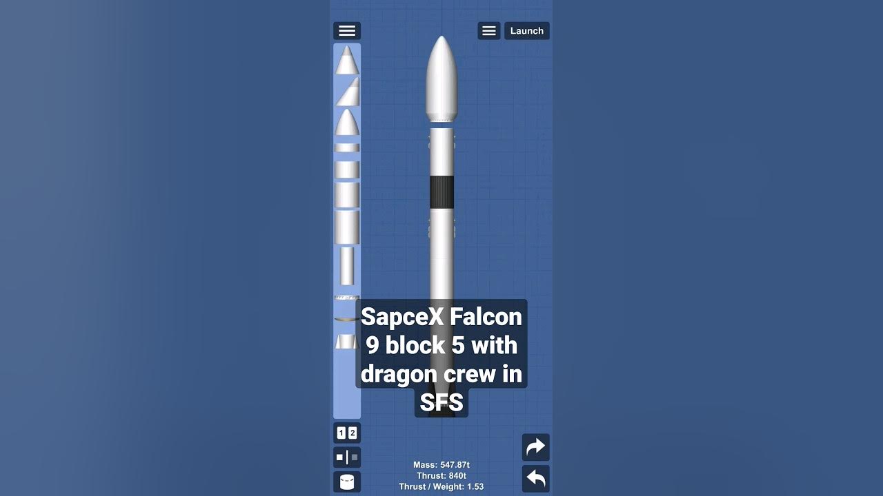 Building SpaceX Falcon 9 block 5 with dragon crew spaceflight simulator ...