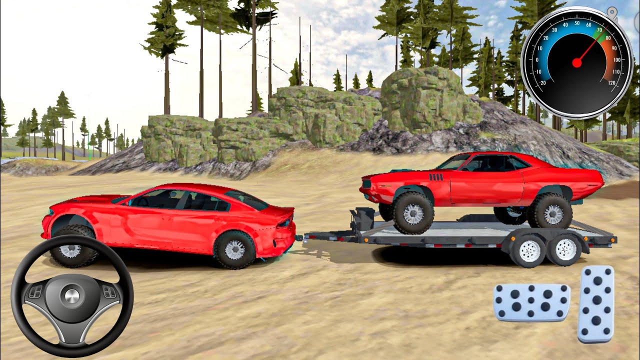 Double Red Power | Muscle Cars Off-Road Towing Test - Offroad Gameplay ...