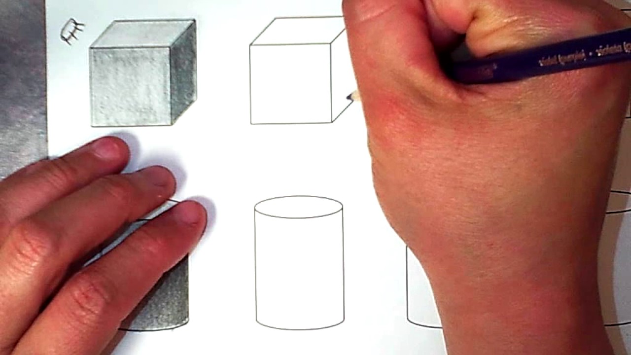 cross hatching cube - YouTube