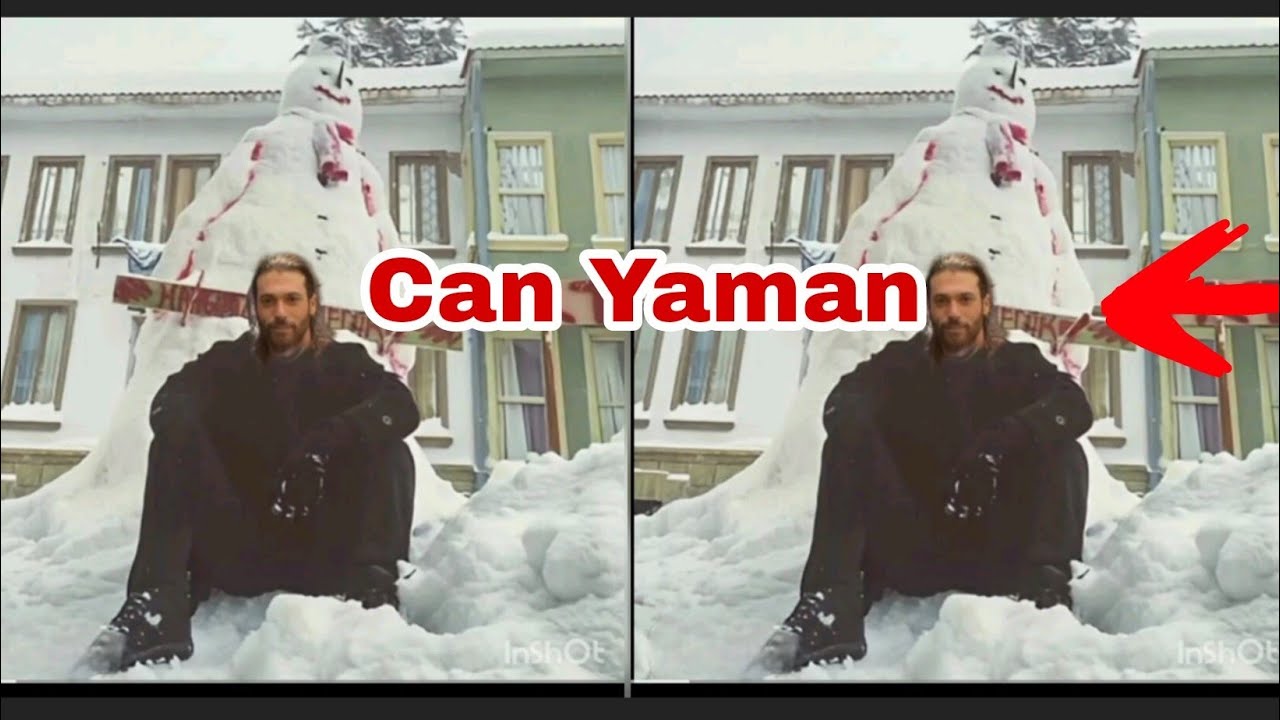 Can Yaman make snowman😀funny photos💥 - YouTube