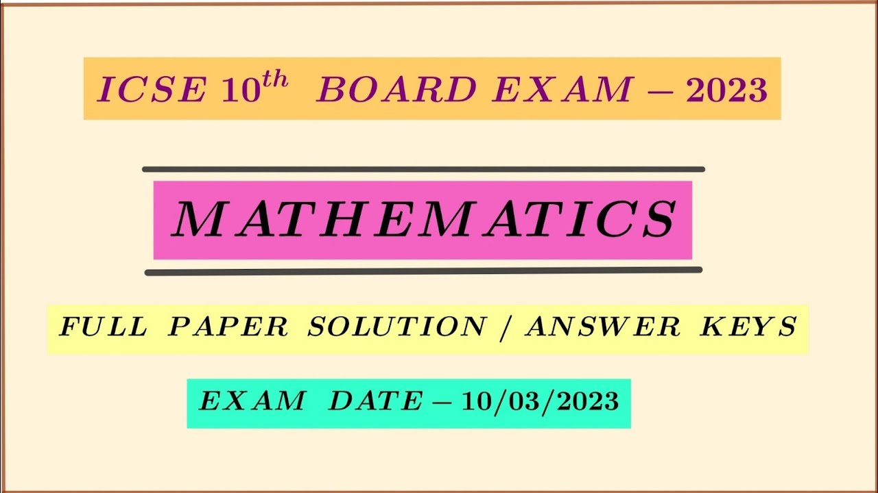 ICSE (10th) Mathematics Exam-2023.|| Section-(B) Solutions.|| Construction.|| Ogive || Histogram ...