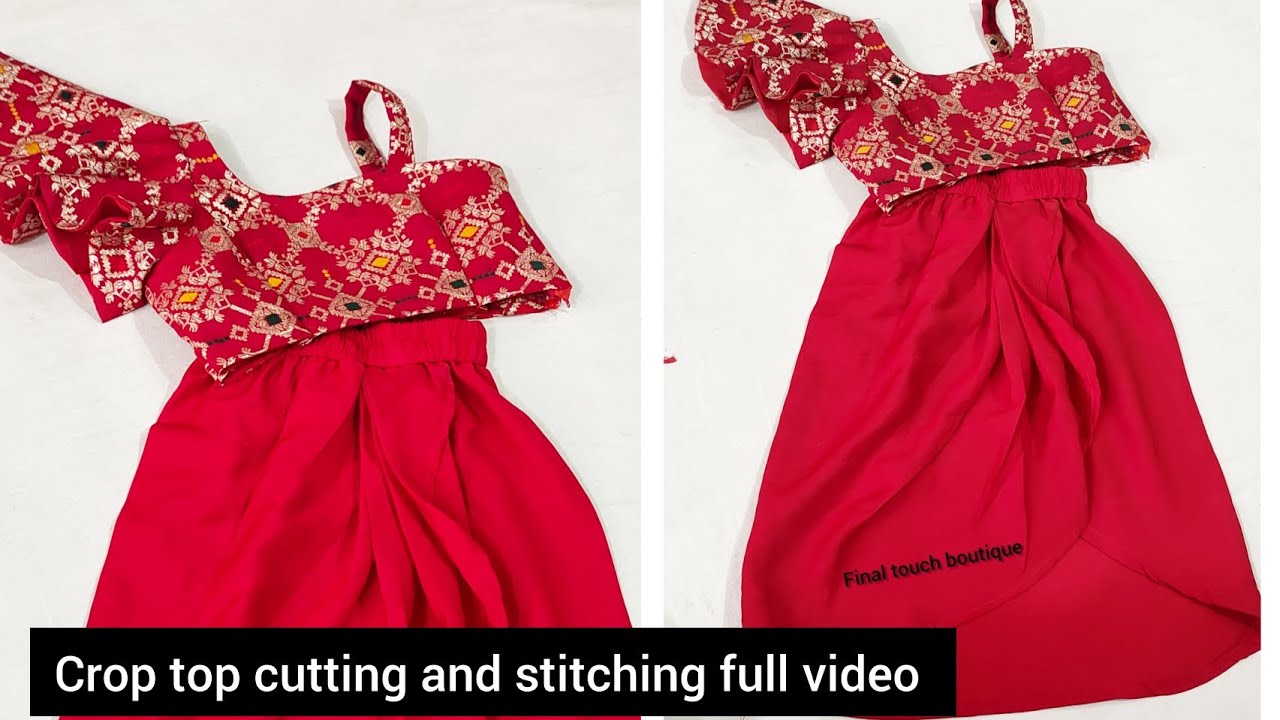 crop top cutting and stitching video/ 2 years baby/ crop top design ...