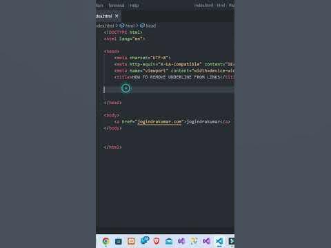 HOW TO REMOVE UNDERLINE FROM LINKS #html #css #link #underline #remove #shorts - YouTube