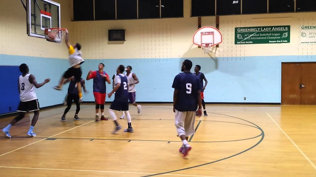 Watch ya head! Dunk in a basketball game in MD - YouTube