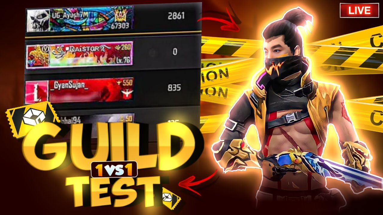 FREE FIRE LIVE GUILD TESTING | GUILD TEST LIVE | FF LIVE GUILD TEST # ...