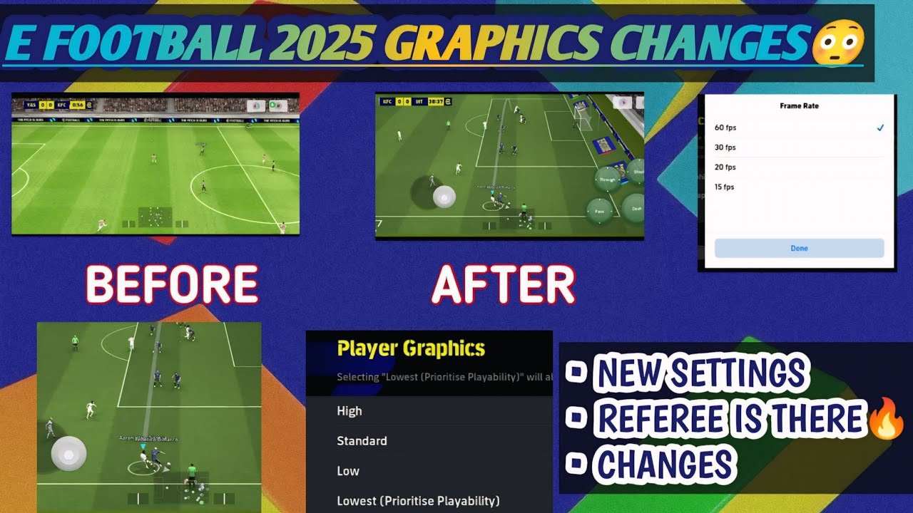 E-FOOTBALL 2025 GRAPHICS CHANGES - NEW PLAYER GRAPHICS SETTINGS ...