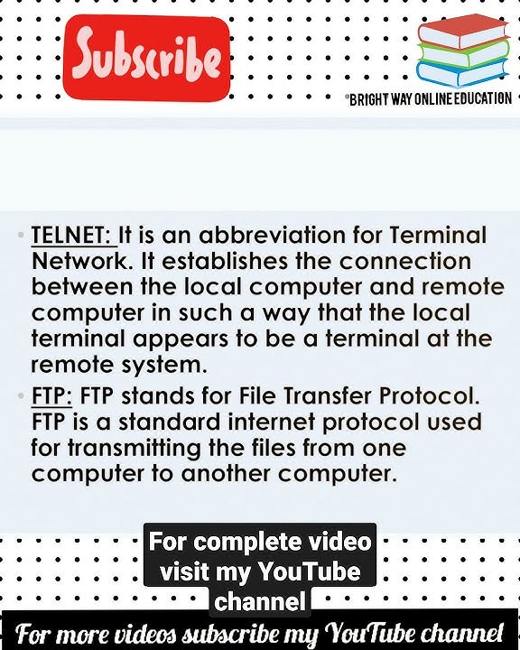 #telnet#ftp What is Telnet & ftp? what is the full form of it? - YouTube