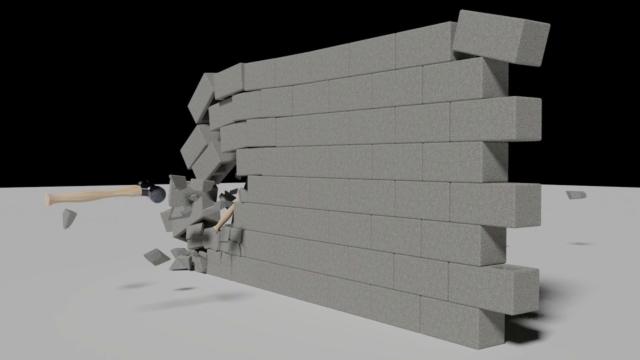 Concrete Block Destruction Physics Simulation - Blender3D - YouTube