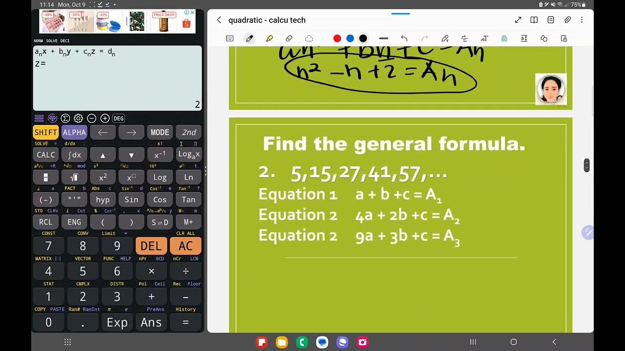 Quadratic Equation: Calculator Technique - YouTube