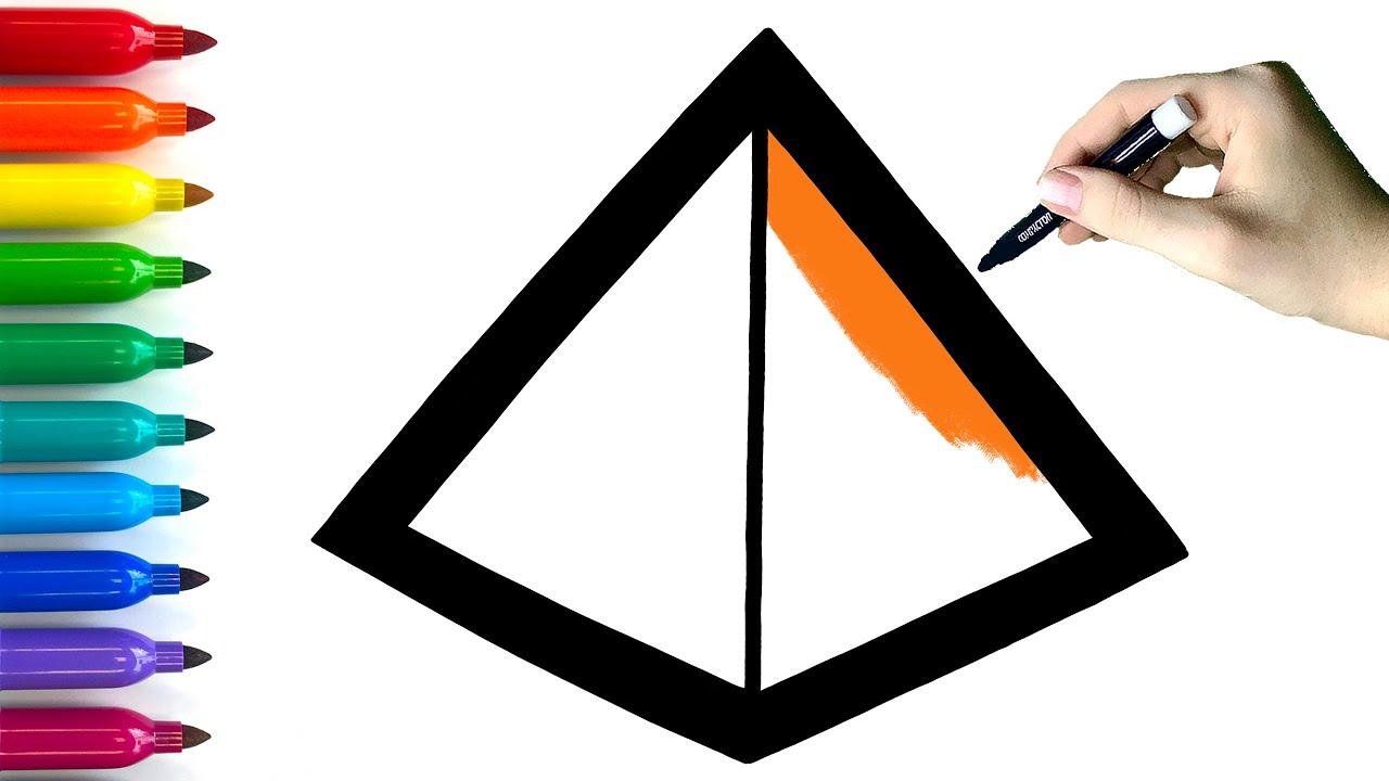 How To Draw A Pyramid Shape, Triangle #1 | Easy Drawing & Painting for ...