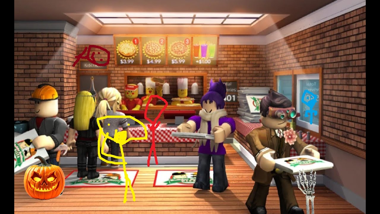 NOWY HALLOWEENOWY UPDATE W WORK AT PIZZA PLACE w Roblox *labirynt ...