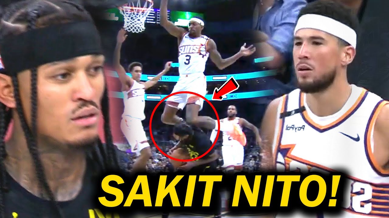 SAPUL ng tuhod sa ulo si Jordan Clarkson, ayaw patalo ni Devin Booker ...