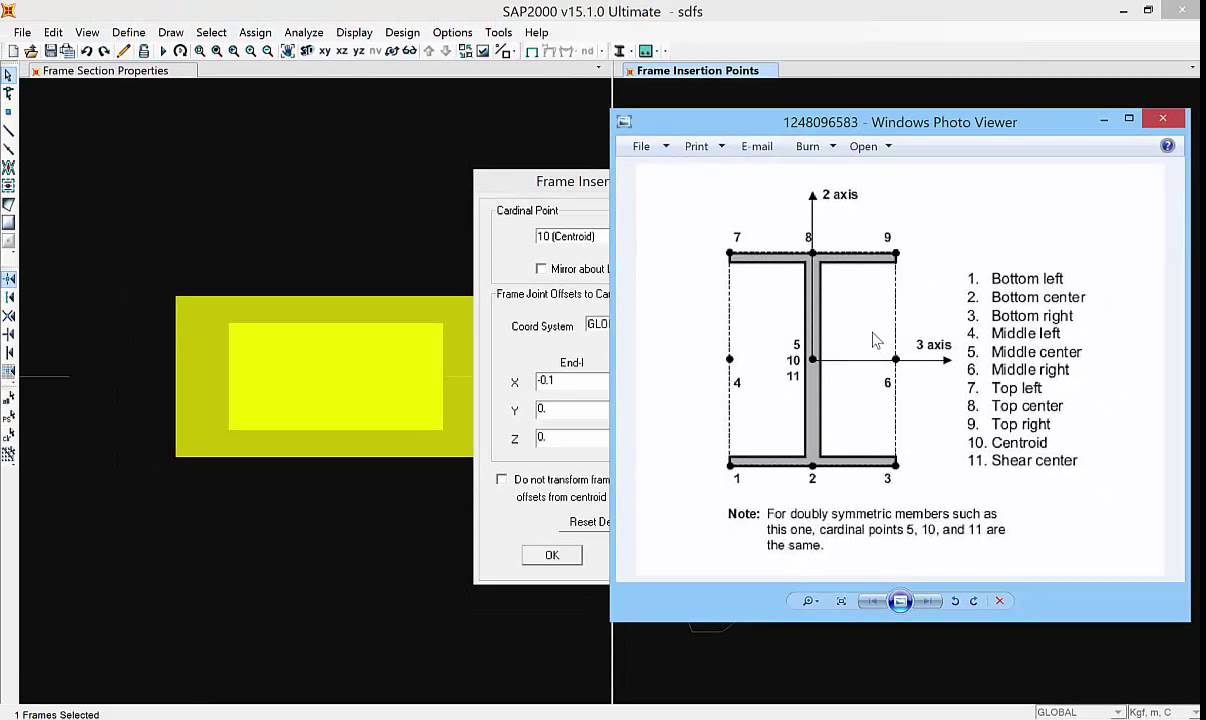 HƯỚNG DẪN SỬ DỤNG SAP2000: TÌM HIỂU VỀ INSERTION POINT - YouTube