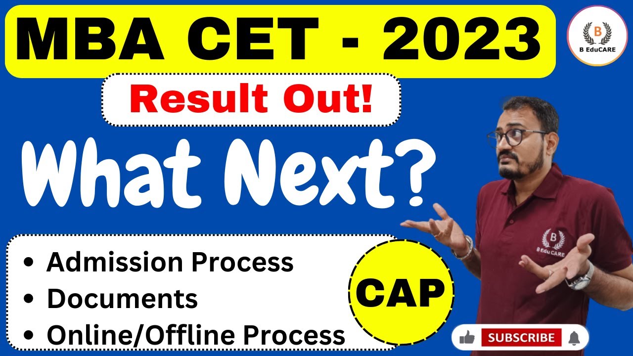MBA CET 2023 RESULT OUT | What next? | Cutoff | Admission process ...