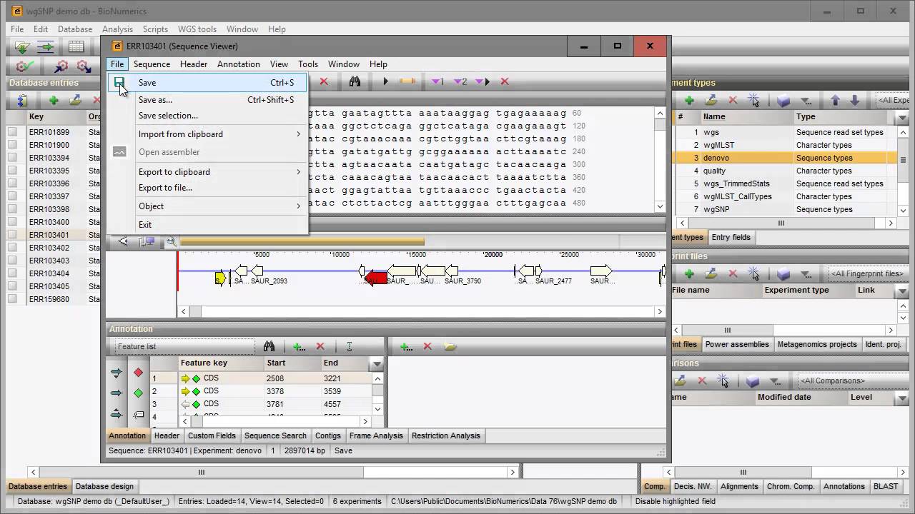 Whole genome SNP: Choose a reference sequence (BioNumerics 7.6) - YouTube