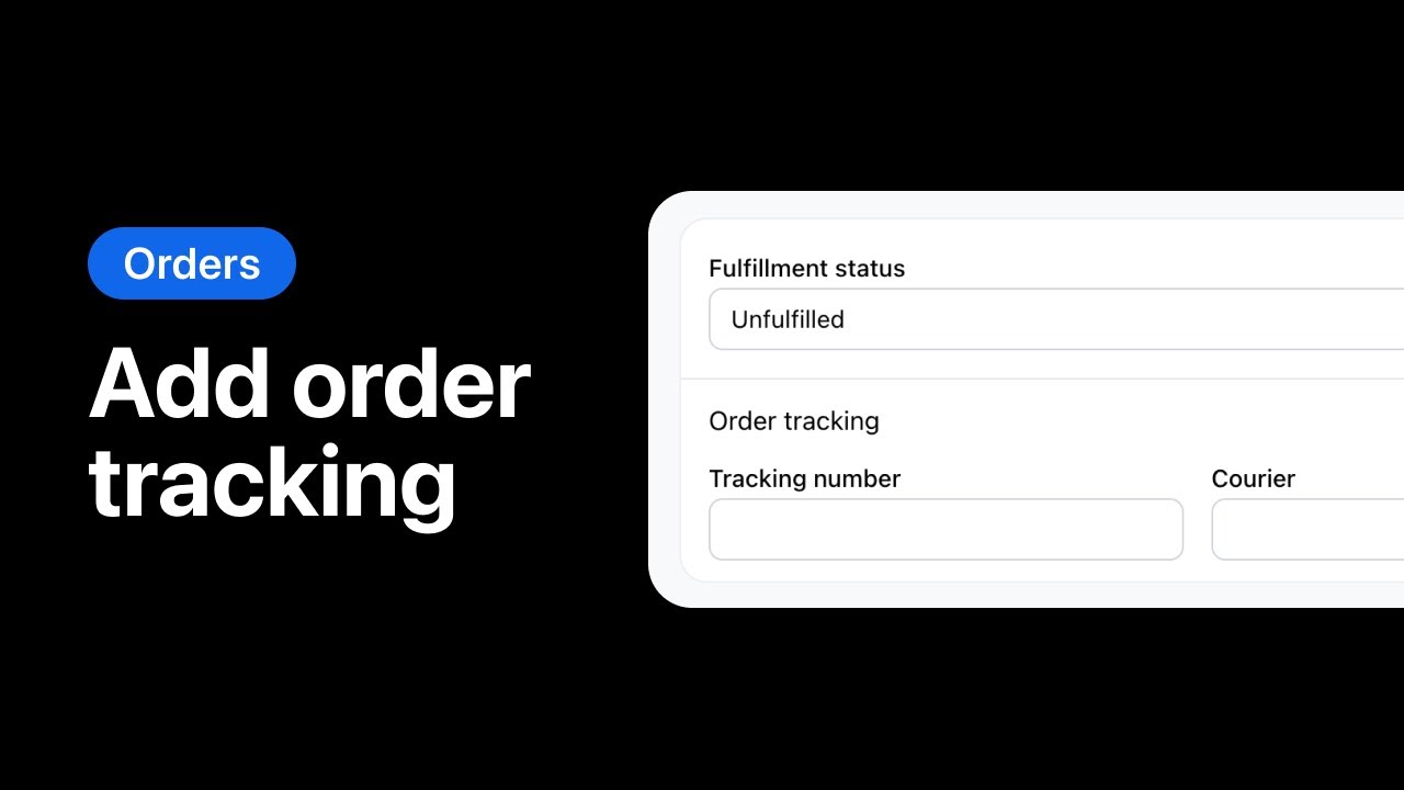 Add Order Tracking - YouTube