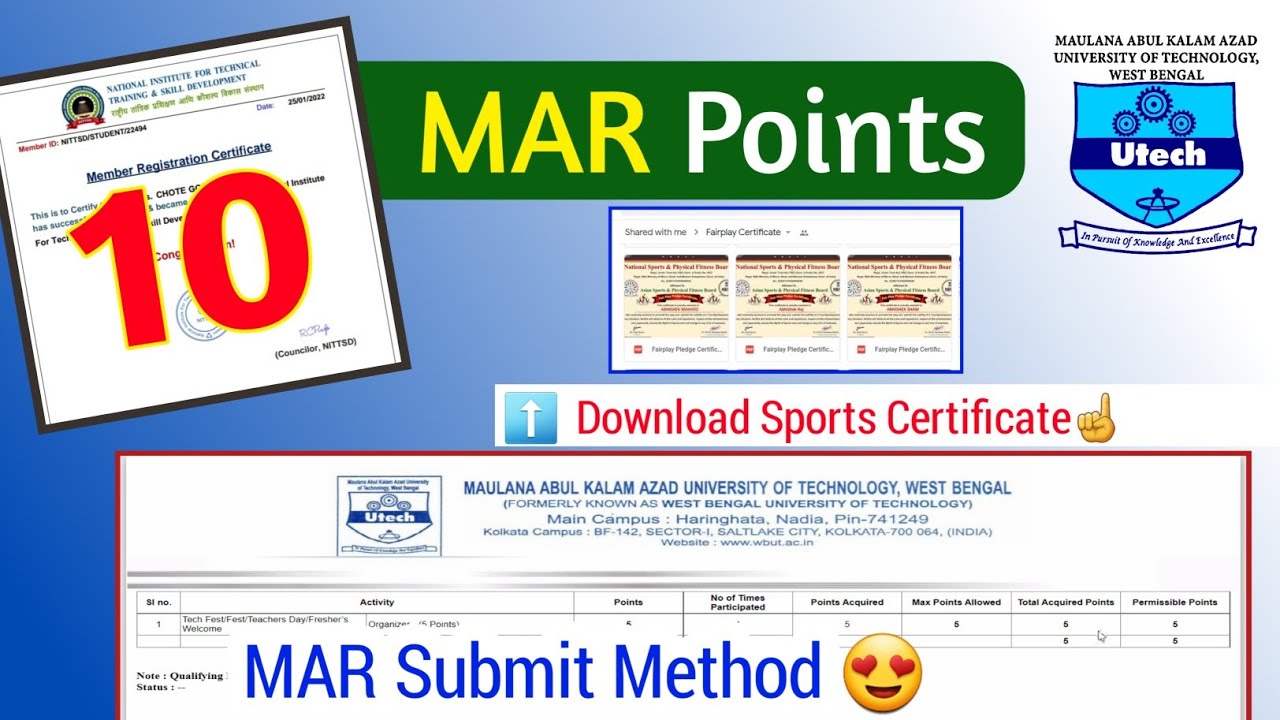 MAKAUT MAR Final Video🤩 - 10 Free MAR + Sports Certificate (Download ...