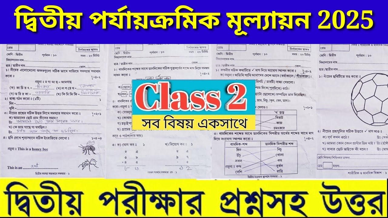 Class 2 All Subjects Second summative Evaluation 2025 Question & Answer ...