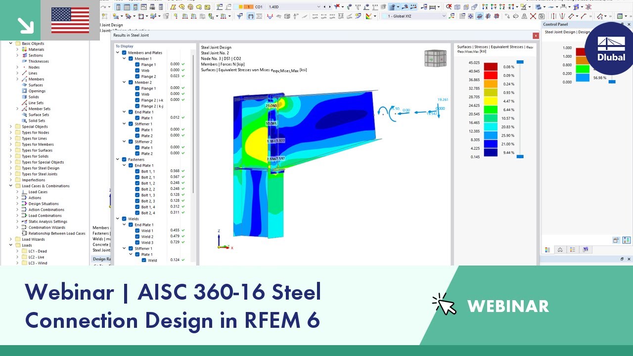 Webinar | AISC 360-16 Steel Connection Design in RFEM 6 - YouTube
