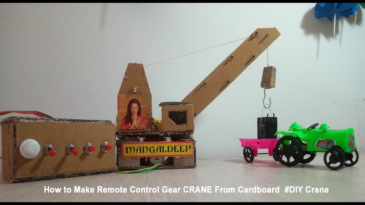 How to Make Remote Control Gear CRANE From Cardboard #DIY Crane - YouTube