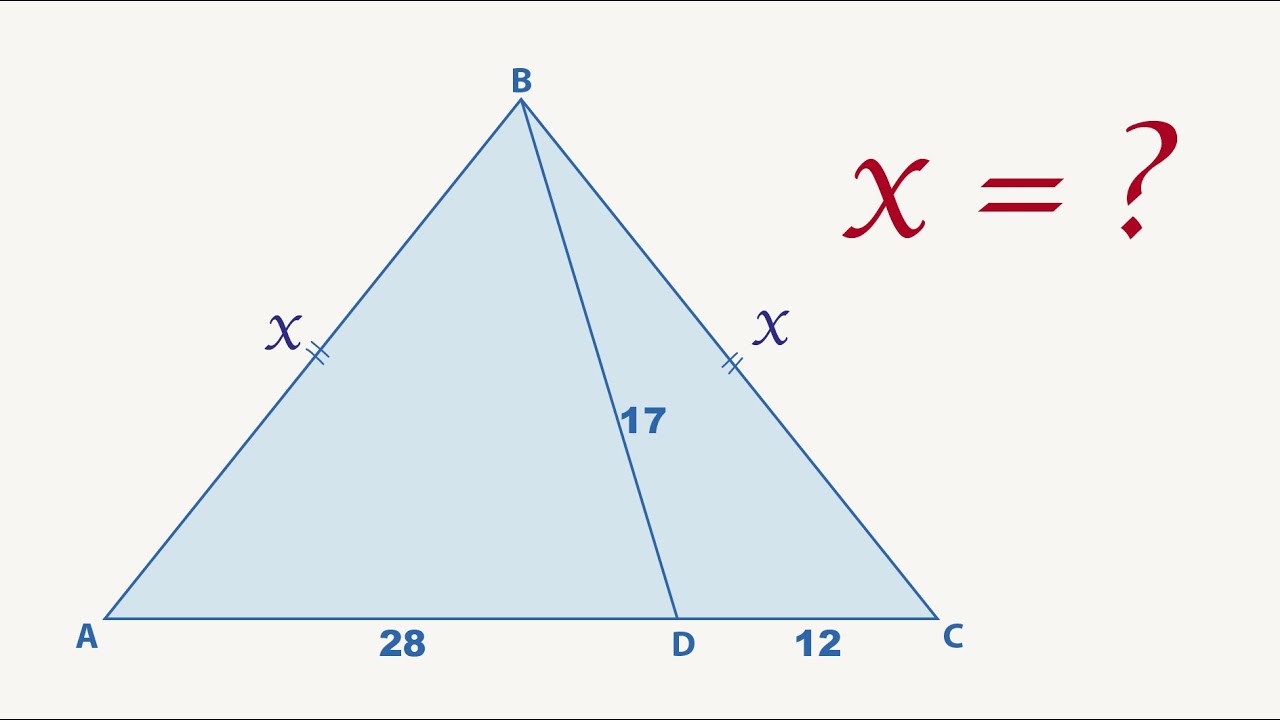 Find x in this isosceles triangle. - YouTube