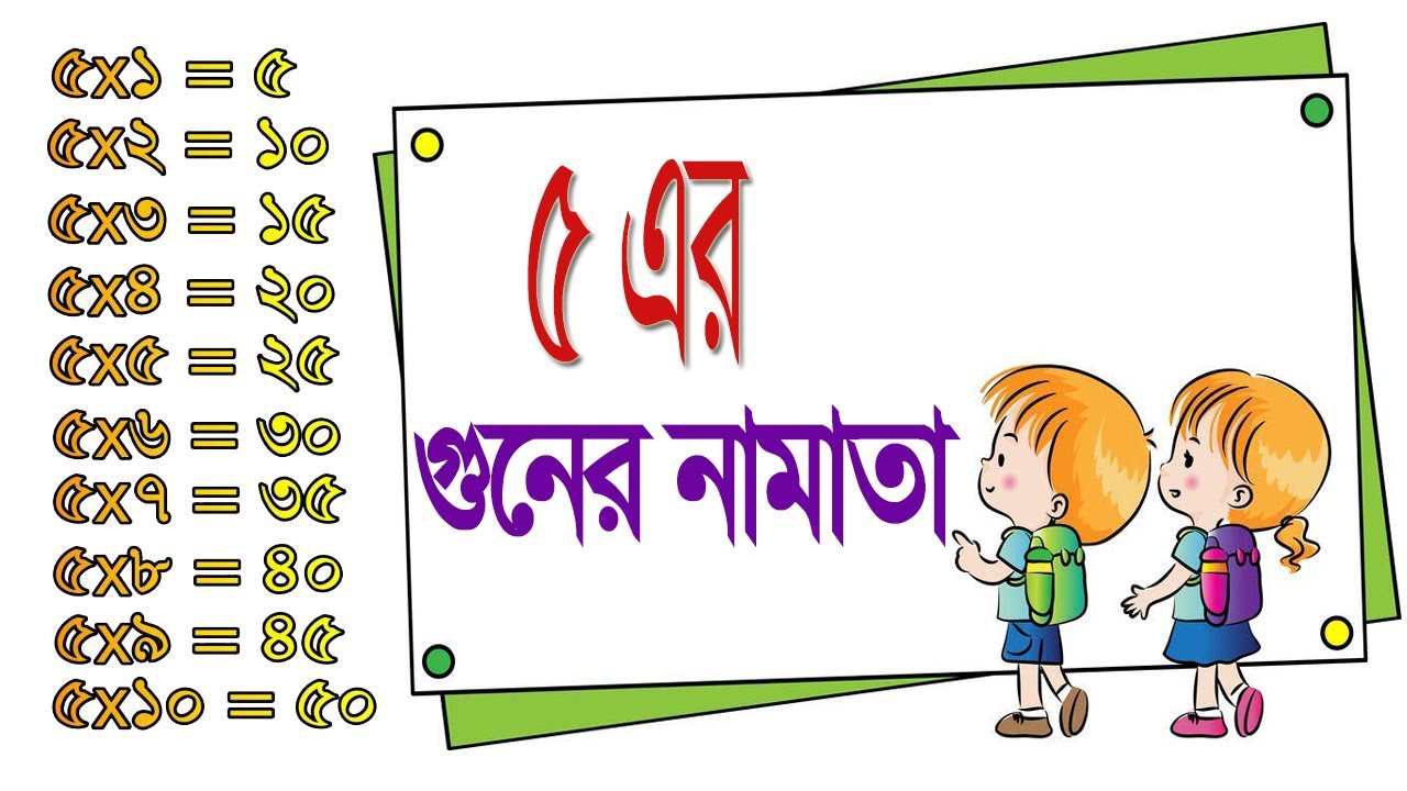 Bangla Namta 5 | Multiplication Tables of 5 in Bengali | ৫ এর নামতা ...