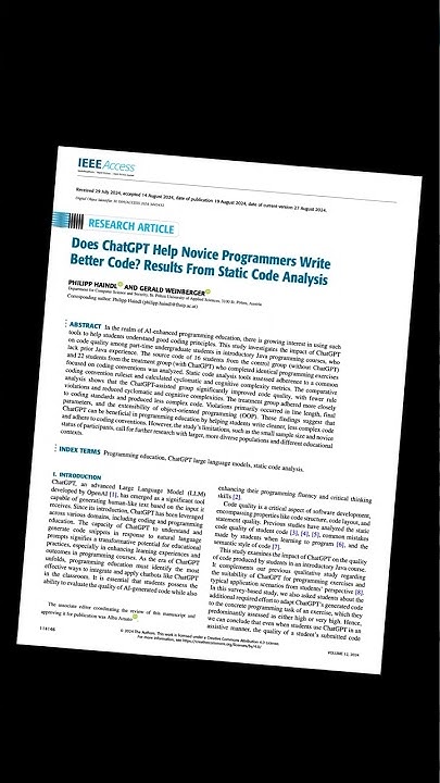 Does ChatGPT Help Novice Programmers Write Better Code? Results From Static Code Analysis - YouTube