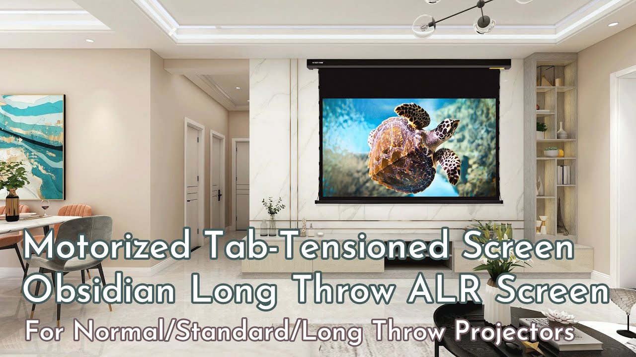 Motorized Tab-Tensioned Screen Long Throw ALR Screen for Standard/Short/Long throw projectors ...