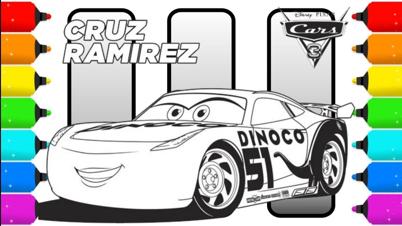 Drawing and coloring Cruz Ramirez Disney Pixar Cars | super heroes ...