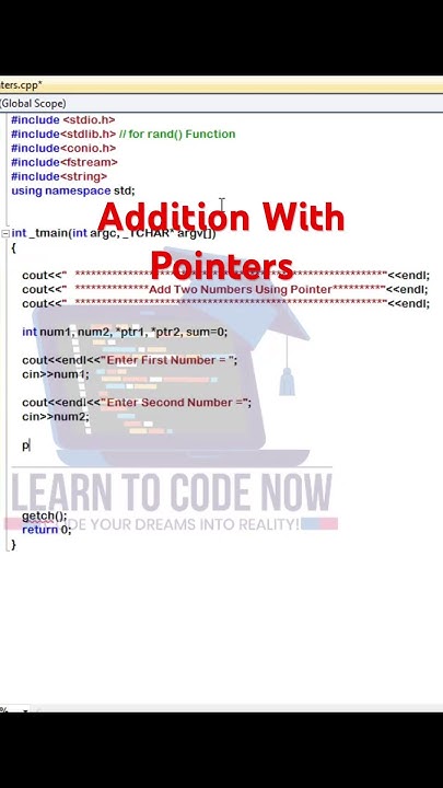 Addition With Pointers in C++ for Beginners | Pointers in C++ | Integer Pointer C++ | #shorts ...